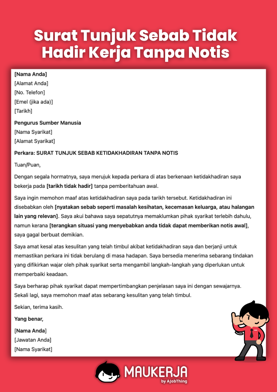 10 Contoh Surat Tunjuk Sebab, Boss Confirm Terima!